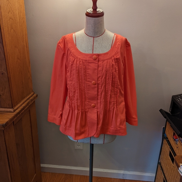 Talbots | Jackets & Coats | Nwt Talbots Bright Coral Stretch Cotton ...